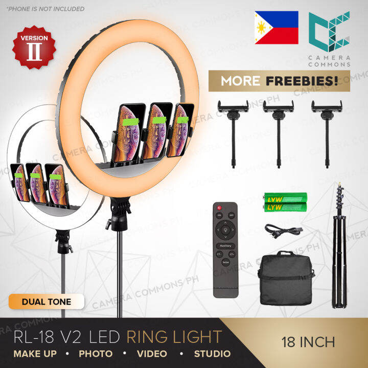 RL18 18 inch Ring Light Dual Tone RGB Ringlight Lighting for Vlog ...