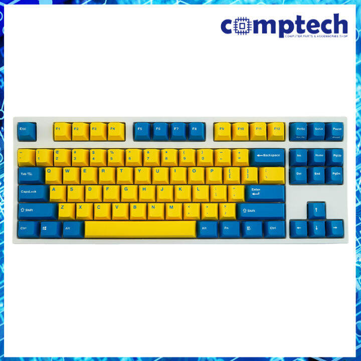 Leopold FC750R PD Yellow/Blue (White Case) - Cherry Switch, PBT Double ...