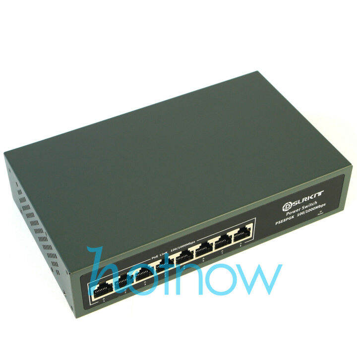 Dslrkit Gigabit 8 Ports PoE + SWITCH 802.3at AF 120 วัตต์ Power over ...