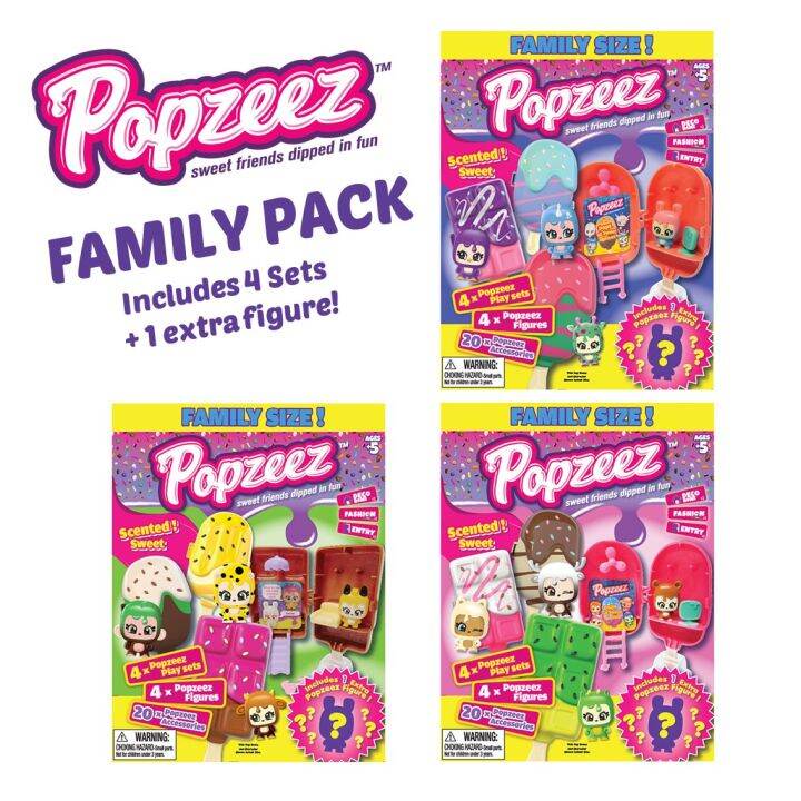 PopZeez™ Family Pack - Mystery Popsicle Toy with Surprise PopZeez Mini ...