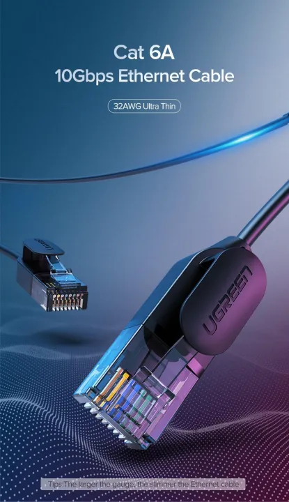 2m Ethernet Cable Cat 6 A 10Gbps Network Cable 4 Twisted Pair Patch ...