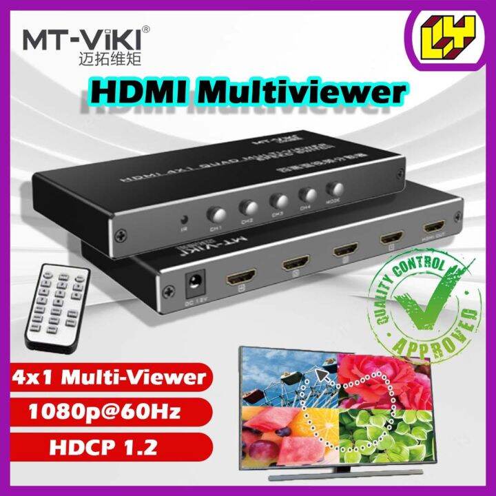 HDMI 4x1 Screen Viewer 4 Port Multi-Viewer Quad Multiviewer for CCTV 4 ...
