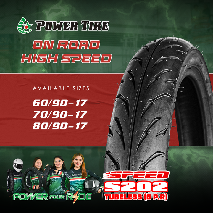 POWERTIRE SPEED S202 TUBELESS 6PR - ON ROAD "TUBELESS TIRE 17" (INCHES) MURANG GULONG | Lazada PH