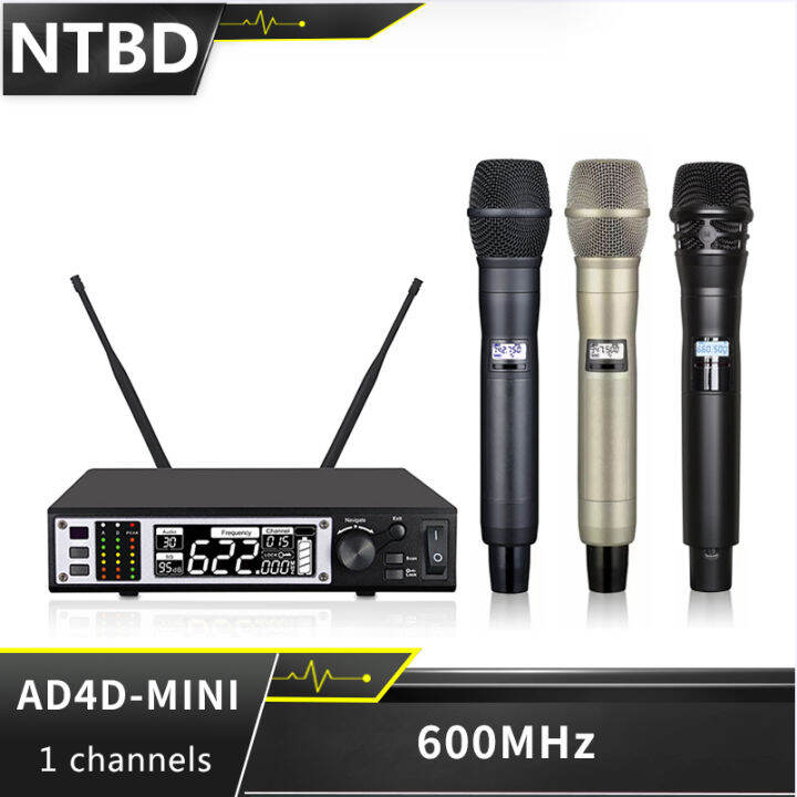 NTBD AD4D-MINI UHF Professional Wireless Microphone System True Diversity for Performance Stage ...