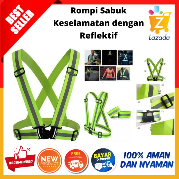 [BISA COD] Rompi kerja / Rompi Sabuk Keselamatan dengan Reflektif ...