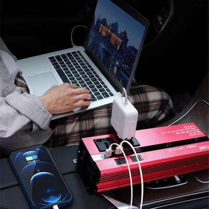 ModifiedSine Wave Inversor DC 12v 24v AC 220v Power 1200W 2000W Car ...