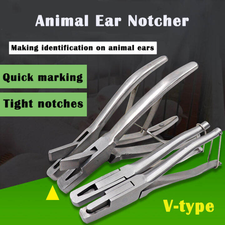 Pattern Notcher V-type Stainless Steel Ear Notcher for Pig Cattle Goat ...