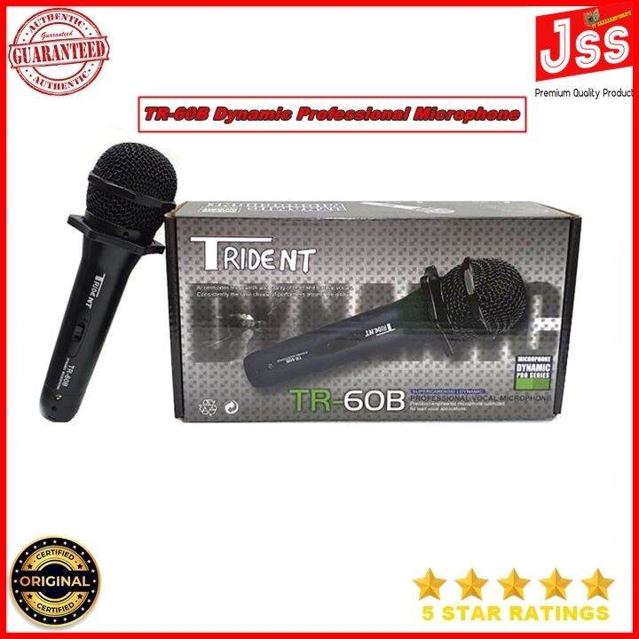 Trident TR-60B Wired Microphone - Heavy Duty Stereo Microphone w/ 10M ...