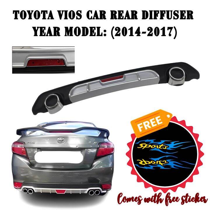 MCPA TOYOTA VIOS DIFFUSER (SILVER) 2014 - 2017 Car Rear Bumper ...