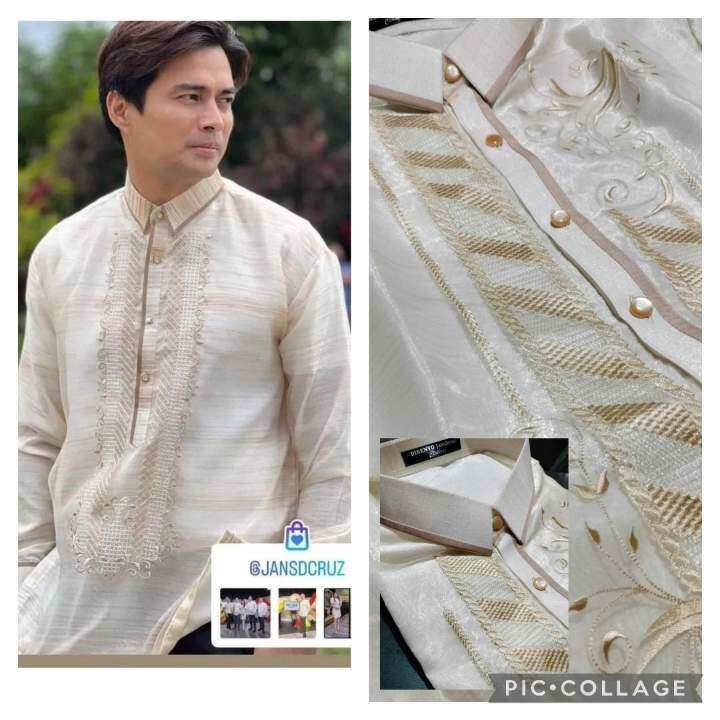SPORTS COLLAR CREAM MODERN BARONG TAGALOG FOR MEN | Lazada PH