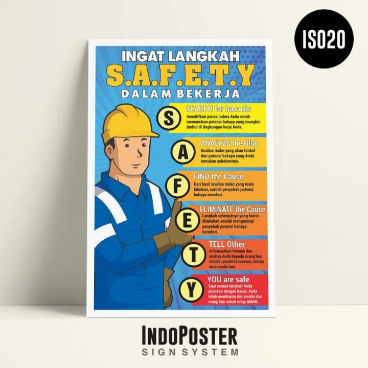 Safety Poster K3 Langkah SAFETY Dalam Bekerja Aman B3 Ukuran A1 | Lazada Indonesia