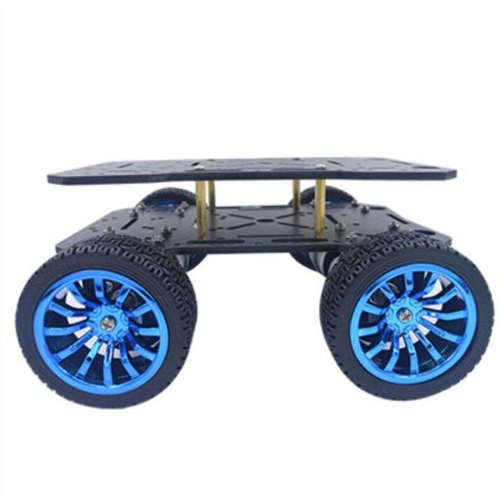 520 370 DC Gear Motor 4 Wheel 4WD Robot Smart Car Chassis Kit Encoder ...