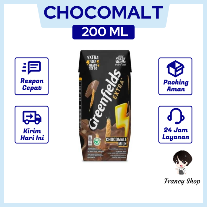 Susu UHT Greenfields Extra Chocomalt Milk 200 ml | Lazada Indonesia