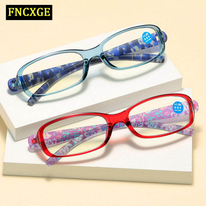 FNCXGE แว่นตากรองแสงสายตายาว +1.0 ถึง +4.0 ผู้หญิง ผู้ชาย แฟชั่น สไตล์เกาหลี กรองแสงสีฟ้า สไตล์ ...