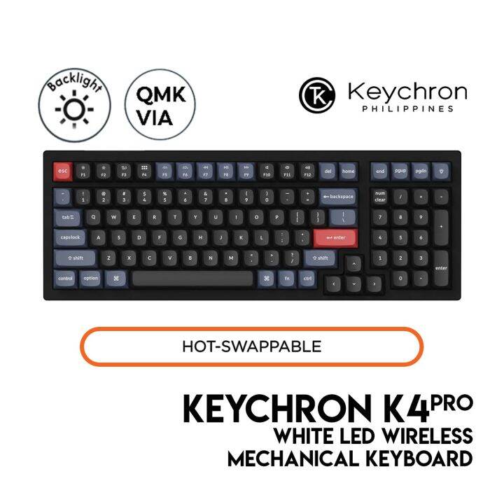 Keychron K4 Pro QMK Mechanical Keyboard (96% Layout, Wired/Bluetooth ...