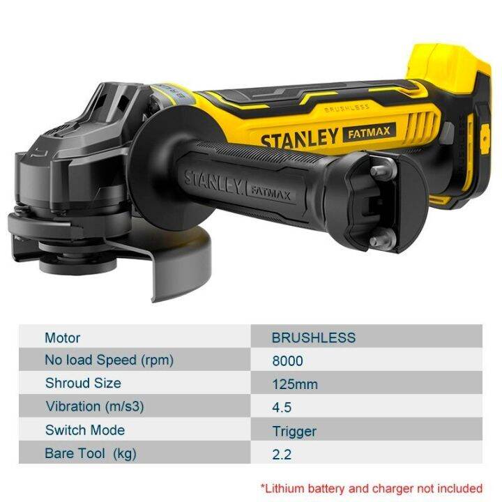 STANLEY Grinder SBG700 20V Brushless Cordless Angle Grinder 125Mm M14 ...