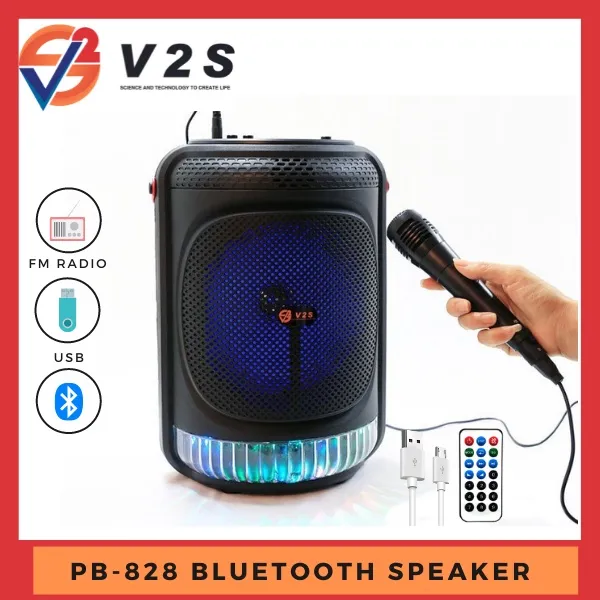 V2S PB828 TWS Strong Bass Portable Wireless Speaker Bluetooth With Free ...