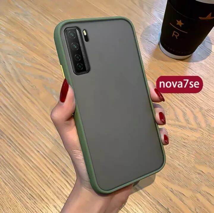 [ส่งจากไทย] เคสกันกระแทก ปุ่มสีผิวด้าน Case Huawei Nova 7SE ขอบนิ่มหลังแข็ง เคสโทรศัพท์หัวเว่ย ...