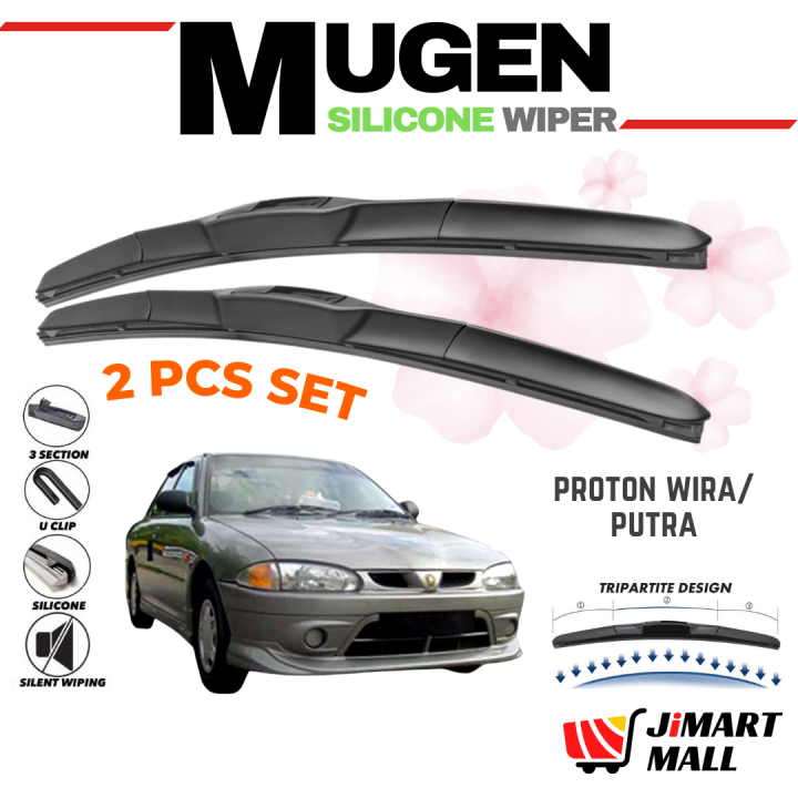 PROTON WIRA / PUTRA JAPAN MUGEN SILICONE WIPER Front Windshield Windscreen Clear Wiper Blade ...