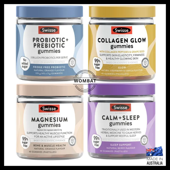 Swisse Gummies Collagen, Probiotics 45 Gummies/ กัมมี่วิตามินบำรุง ...