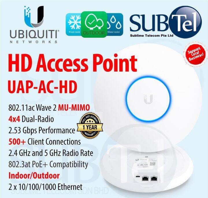UAP-AC-HD Ubiquiti Unifi Enterprise Wi-Fi HD High Density Access Point ...