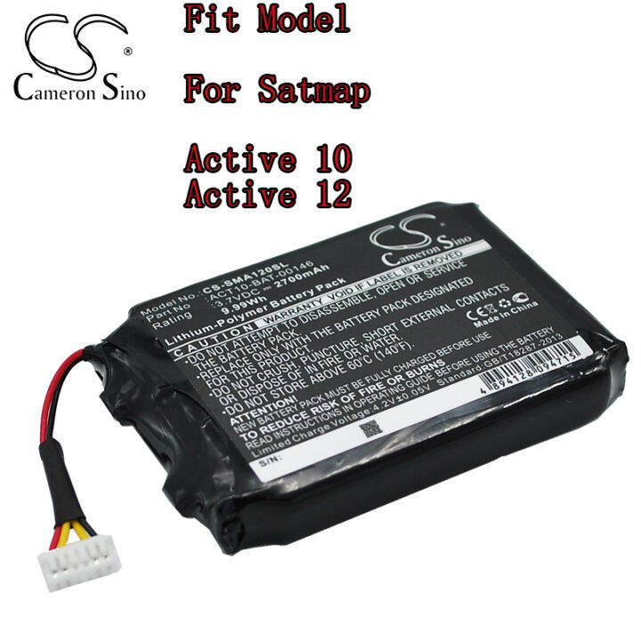 3.7V 2700mAh Cameron Sino GPS, Navigator Satmap Active 10 Active 12 ...