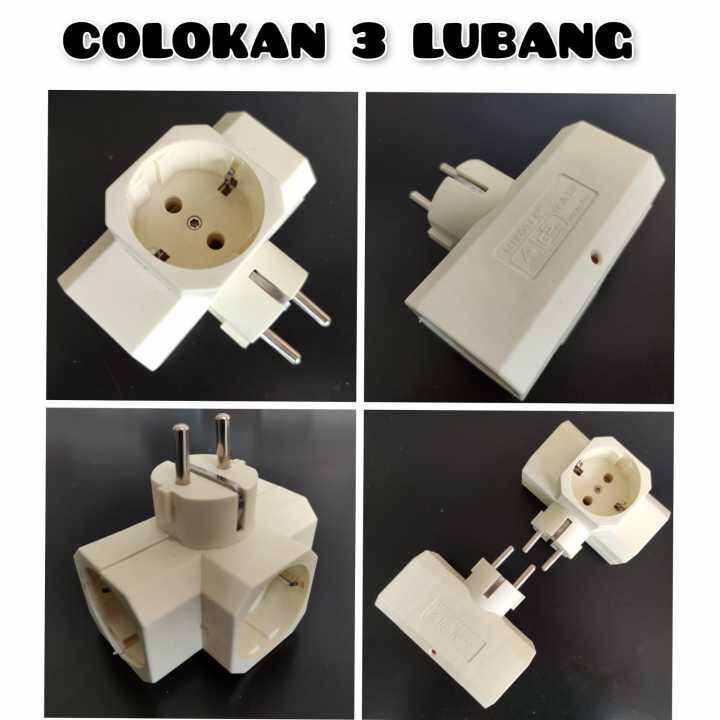 IDEKU - Stop Kontak Kuningan / Colokan Listrik 3 Lubang / Steker T Arde ...
