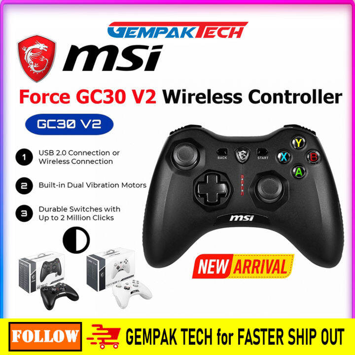 MSI Force GC30 V2 BLACK Wireless Gaming Controller for Windows PC ...