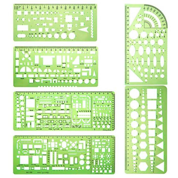 Professional Architectural Template Stencil Measuring Ruler Geometric ...