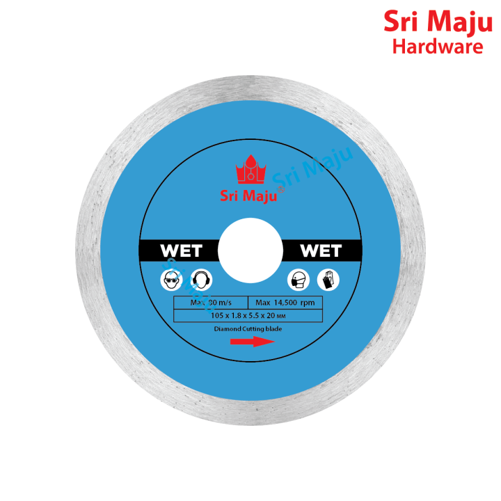 MAJU 105mm Diamond Cutting Wheel Continuous Rim Wet Cut Granite Marble ...