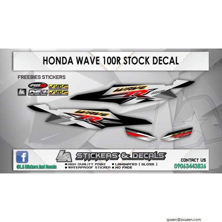 【READY STOCK】 ★HONDA WAVE 100R STOCK DECALS WITH FREE STICKERS | Lazada PH