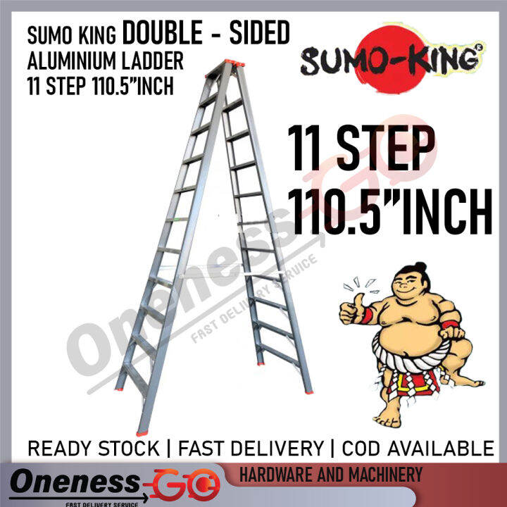 Sumo King Double Sided Aluminium Ladder 11 STEP 110.5''INCH | Lazada