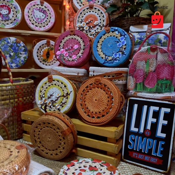 ASSORTED Authentic Rattan Bag from Bali with Premium Batik Lining Original Bestseller Bag Woven ...