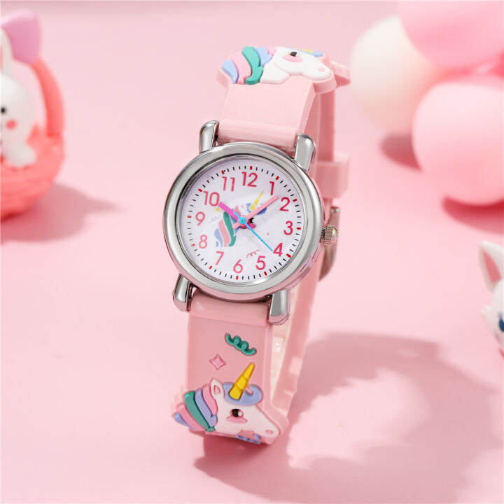 Children's Cute Unicorn Pattern Quartz Watch Colored Plastic Band Boys ...