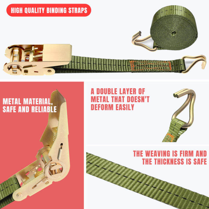 Lashing Straps with Ratchet - 2 Pieces 800 kg 3 m Lashing Straps with ...