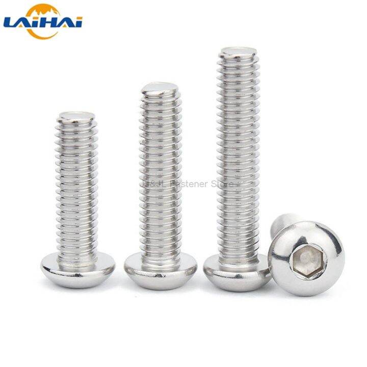 10 50pcs M1 6 M2 M2 5 M3 M4 M5 M6 M8 304 A2 70สแตนเลส Iso7380สกรูหัวจม