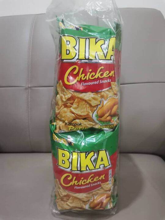Bika Chicken Flavoured Snacks 60gx10 pcs (Green Colour) | Lazada