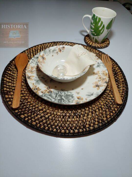 Nito and Rattan/ Placemat and coaster set | Lazada PH