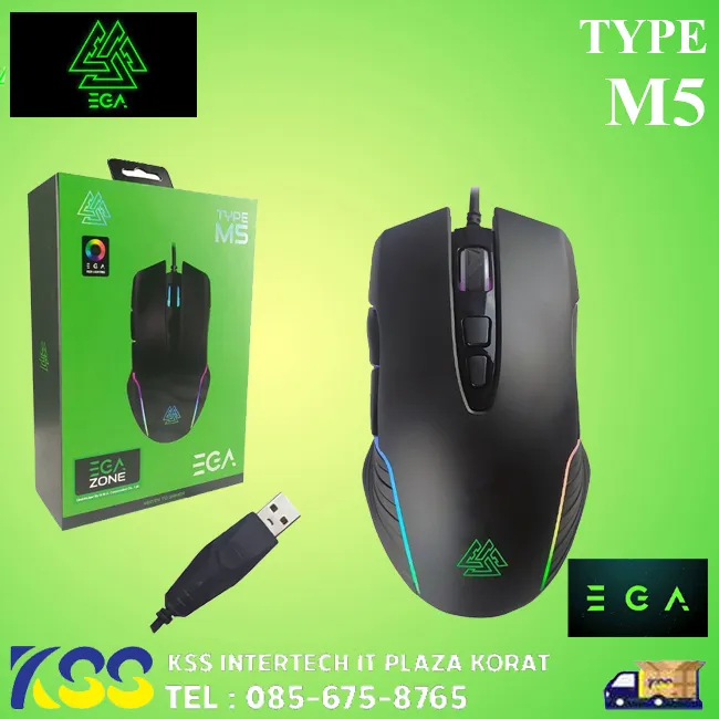 EGA TYPE M5 Gaming Mouse เมาส์เกมมิ่ง Spectrum RGB | Lazada.co.th
