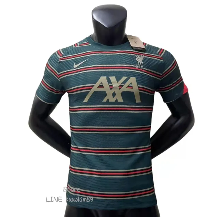 เสื้อฟุตบอล ลิเวอร์พูล ชุดซ้อม AXA สีเขียว เกรดเพเยอร์ ปี 2022/23 ...