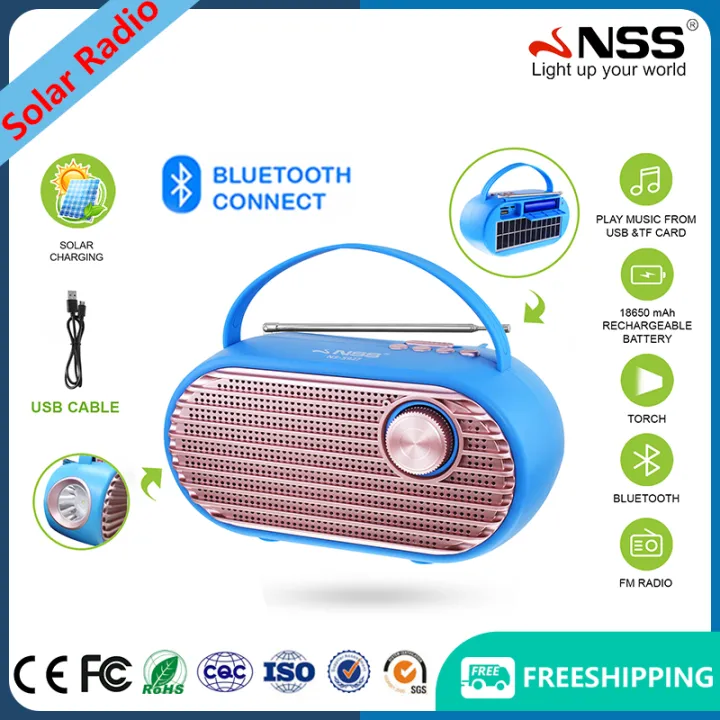 Solar Panel Radio FM/AM/SW 3 Band With Bluetooth Speaker Rechargeable ...