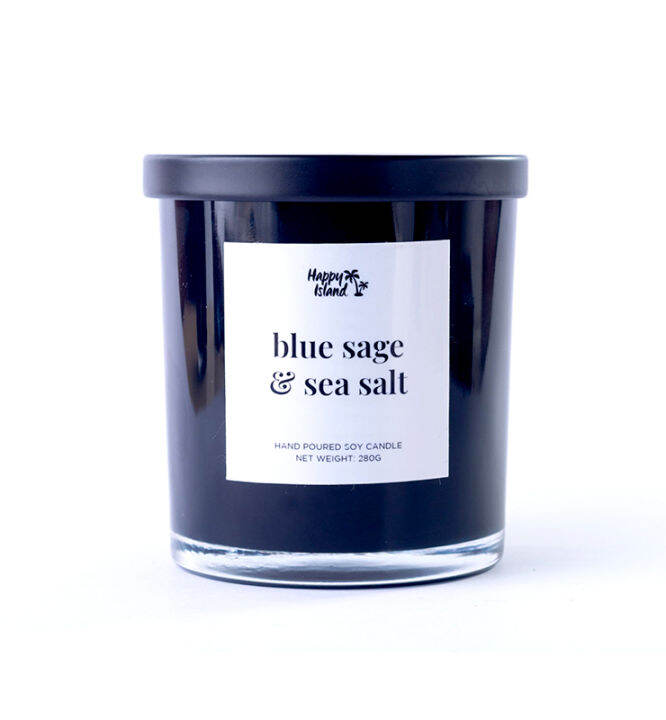 Happy Island Blue Sage & Sea Salt Soy Candle (10OZ) | Lazada PH