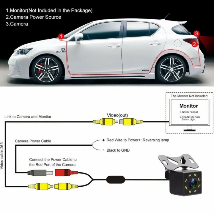Car Rear View Reversing HD Camera Back Up Parking X9O5 | Lazada.co.th