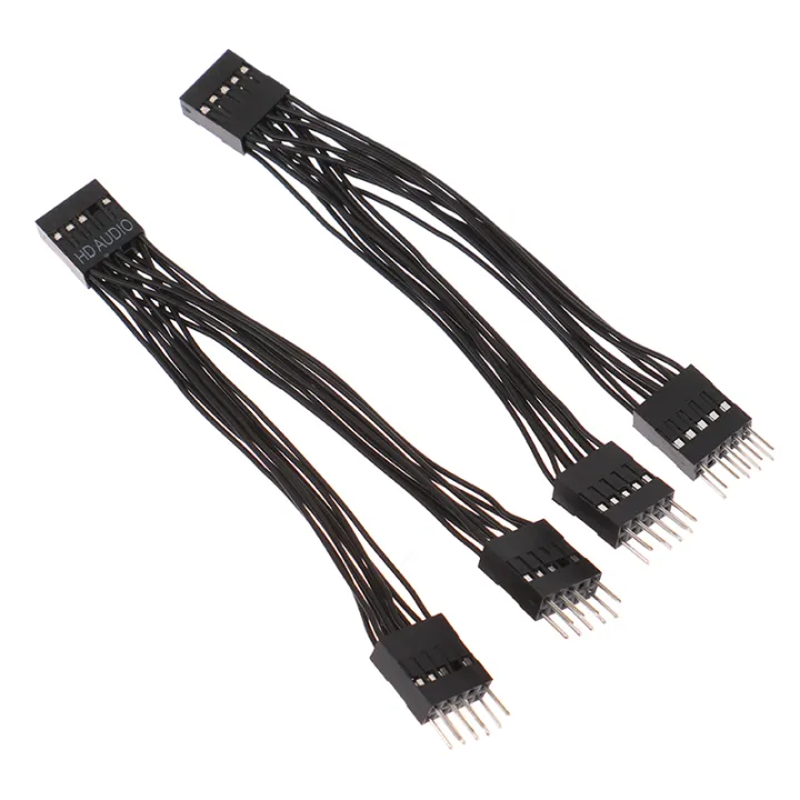 เมนบอร์ดคอมพิวเตอร์สายต่อ USB 9 Pin Splitter Audio HD Extension Cable ...