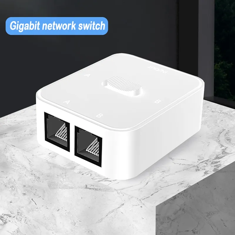 1 Piece 2 Port RJ45 LAN CAT6 Switch Selector 1000Mbps 2 in 1 Out /1 in ...