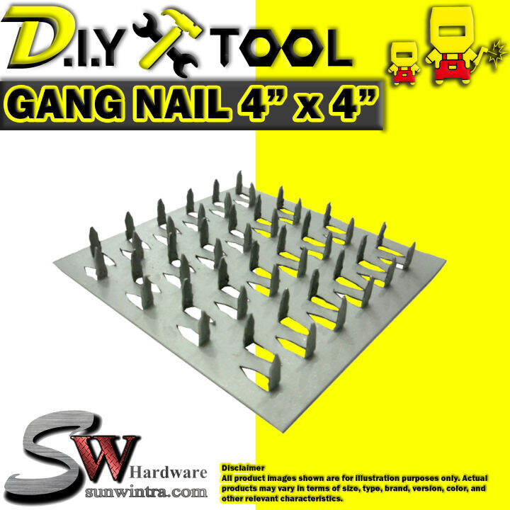 [SW Hardware] Galvanized Timber Gang Nail Plate Roof Truss 4" x 4 ...