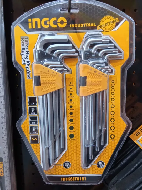 Ingco Hex Key and Torx Key Set 18 pieces | Lazada PH