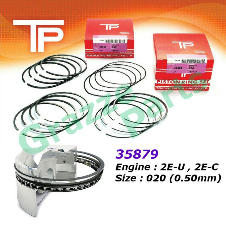 TP Piston Ring 020 (0.50mm) Size for Toyota Corolla Starlet EE80 EE90 ...