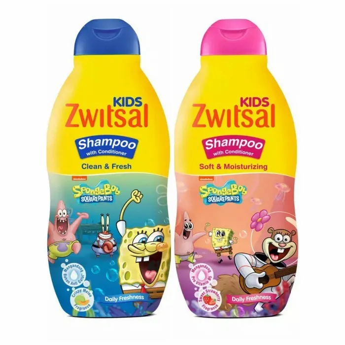 Zwitsal Kids Shampoo and Conditioner 180ml Spongebob Edition Shampoo ...
