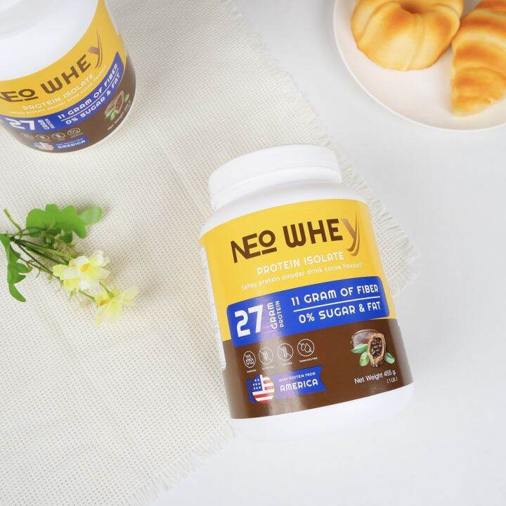 [โปรตีนเสริมกล้าม 455g.] 🍫NEO Whey Protein Isolate นีโอ เวย์โปรตีน ไอโซ ...